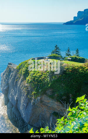 Cliffs at Cape Gaspé in Forillon National Park on the Gaspé Peninsula ...