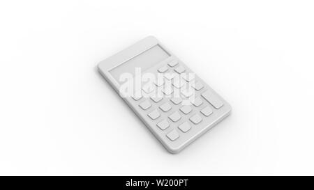 3d rendering of a grey calculator without digits isolated in white ...