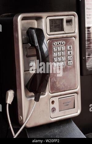 Modern BT payphone telephone with keypad, handset and digital display ...