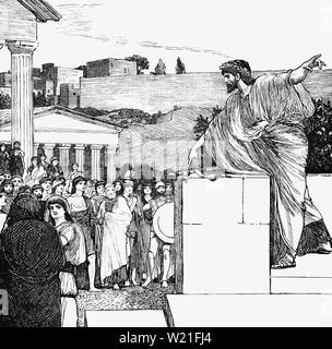 Demosthenes (384-322 BC) Athenian orator and statesman. Portrait bust ...