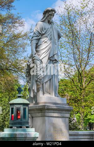 Female figure with grave candle - Sculpture by Olga Niewska, design for ...