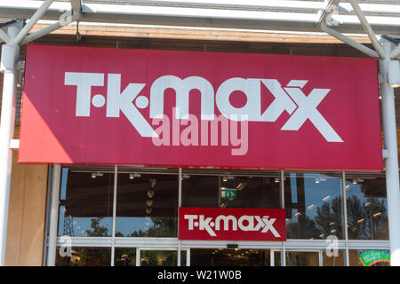 TK Maxx retail business store front & brand logo with disabled parking ...