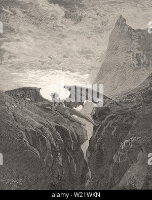 Gustave Doré - Plate No 26 Book VI Line 406 now Night Her Course Began ...