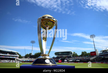 General view of the ICC cricket World Cup trophy on display at Lord's ...