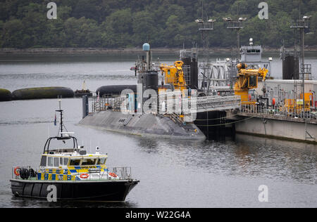 One of the Vanguard Class Ship nuclear submarines in dry dock at HM ...