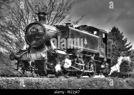 GWR class 1500 pannier tank No 1501 at Buckfastleigh during the South ...