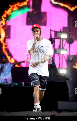 Lil Skies performs on stage on Day 1 of Wireless Festival held at ...