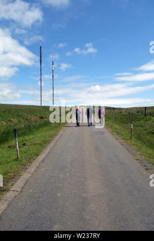 Walkers Walking to the Transmitting Station near the the Top of Divis ...