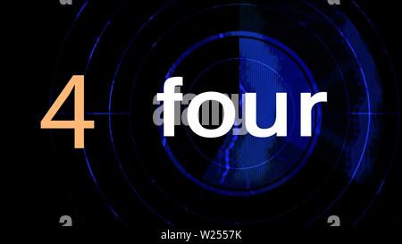 Glitched and blurred view of Number written as digit and in English ...