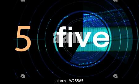 Glitched and blurred view of Number written as digit and in English ...