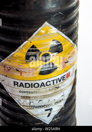 Cylinder shape container of Radioactive material Stock Photo - Alamy