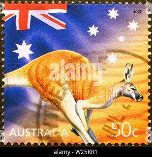 Postage stamp (Australia - Red kangaroo Stock Photo - Alamy