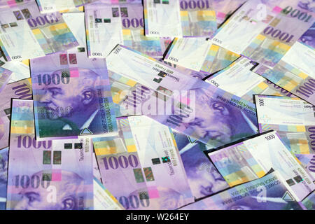 Swiss banknotes 1000 CHF, one thousand Francs Stock Photo - Alamy