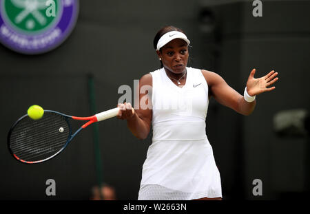Sloane Stephens in action against Donna Vekic (not pictured) on day ...