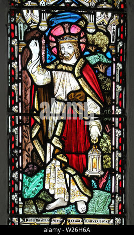 Stained glass window depicting St. Patrick and St. George in the Church ...
