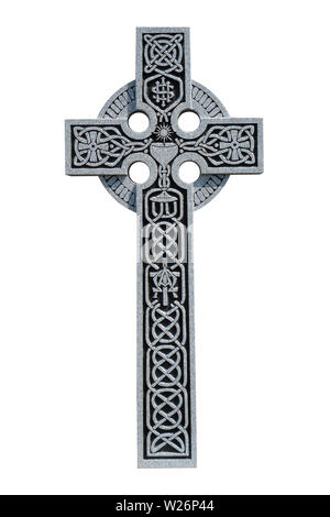 An ornate granite Celtic cross from the grave of a Roman Catholic ...
