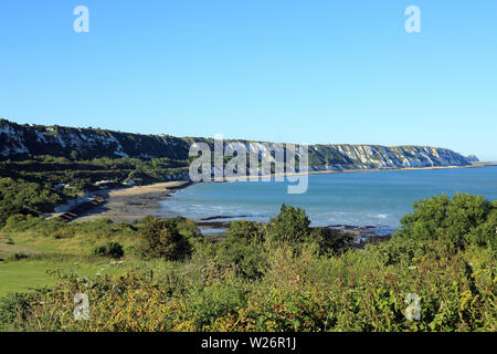 View of Folkestone East Cliffs and Warren Country Park, Copt point ...