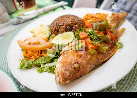 Whole red snapper, Rosemary's Seafood and Creole restaurant, Marigot ...