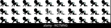 Baby crawling animation sequence, Loop animation sprite sheet vector ...