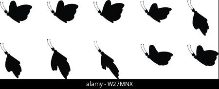 Butter fly animation sequence, loop animation sprite sheet vector Stock ...