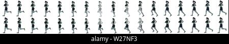 Girl Run cycle animation sequence, loop animtion sprite sheet vector Stock Vector Image & Art ...