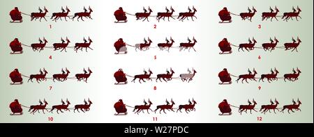 Reindeer run cycle animation sequence, loop animation sprites Stock ...