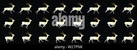 Reindeer run cycle animation sequence, loop animation sprites Stock ...