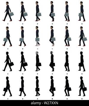 Businessman walk cycle animation sequense vector, loop animation sprite sheet Stock Vector Image ...