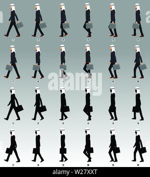 Businessman walk cycle animation sequense vector, loop animation sprite sheet Stock Vector Image ...