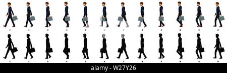 Businessman walk cycle animation sequense vector, loop animation sprite sheet Stock Vector Image ...