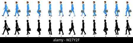 Businessman walk cycle animation sequense vector, loop animation sprite sheet Stock Vector Image ...
