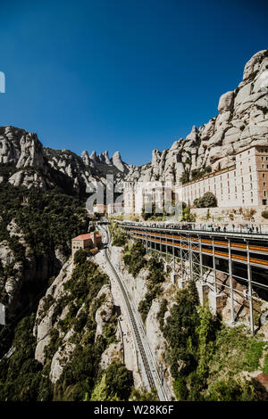 MONSERRAT, SPAIN - April, 2019: Santa Maria de Montserrat Abbey in ...