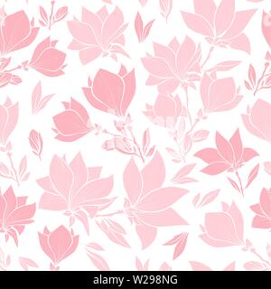Magnolia seamless pattern. Romantic flower background. Repeated texture ...