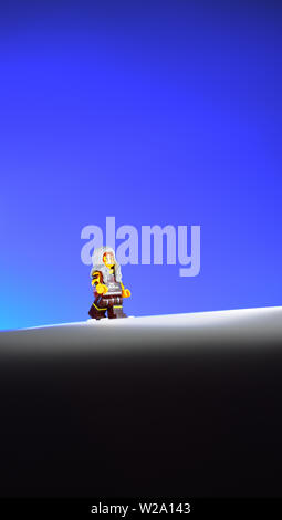 Lego Movie 2 Figures Mrs. Scratchen-Post Stock Photo - Alamy