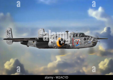 B-25 B25 Mitchell WW2 WWII bomber. Most widely used Allied air forces ...