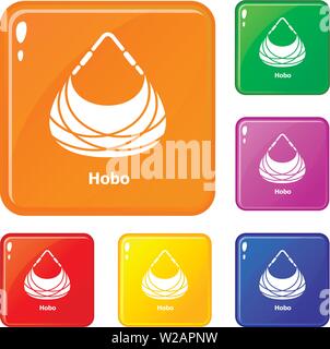 Hobo bag icons set vector color Stock Vector Image & Art - Alamy