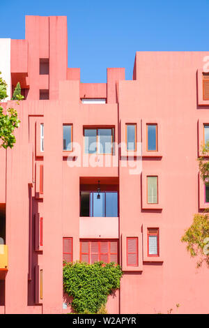 Calp, Spain, 17 June, 2019: La Muralla Roja building, Red Wall building ...