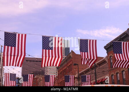 American Flags in Downtown Denver, Colorado Stock Photo - Alamy