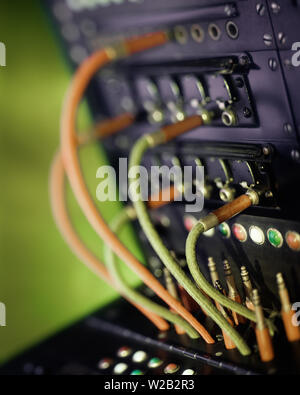 Switchboard telephone cables. Vintage, obsolete, old-fashioned, out of ...