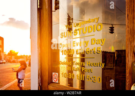 The sun sets on Sun Studio, Sept. 6, 2015. The recording studio and ...