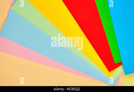 laid out bright multicolored paper, abstract background, flat lay Stock ...