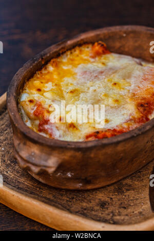 Mediterranean cuisine: crepes stuffed with cheese and spinach. Healthy ...