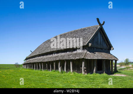 Denmark, Zealand, Trelleborg, Trelleborg Hall, reconstructed Viking ...