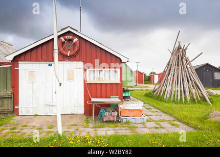 Denmark, Jutland, Ringkobing, old harbor, sheds Stock Photo - Alamy
