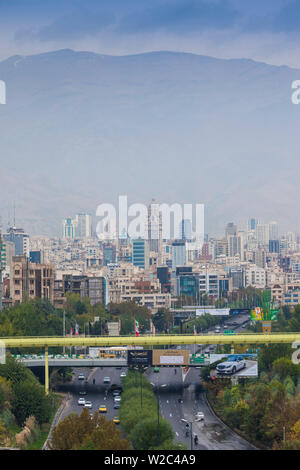 Iran city skyline from the mountains - Urban growth and development in ...