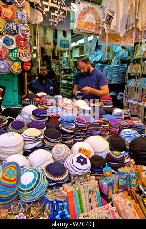 Kippah Shop In Mahane Yehuda Market, Jerusalem, Israel Stock Photo - Alamy