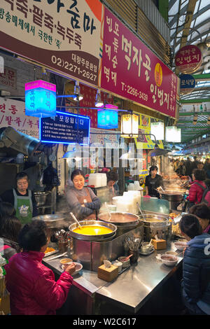 North Korean people buying food in a street restaurant, Pyongan ...