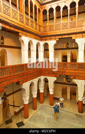 Morocco, fez, Fondouk Nejjarine, inner courtyard Africa, space ...