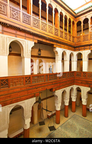 Morocco, fez, Fondouk Nejjarine, inner courtyard Africa, space ...