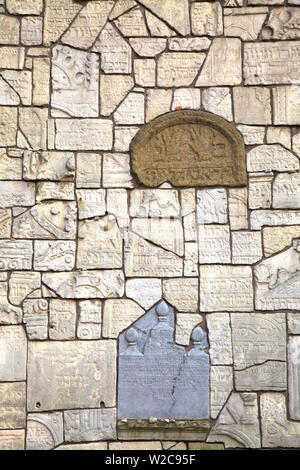 Memorial Wall constructed from Old Jewish Gravestones in Remah ...